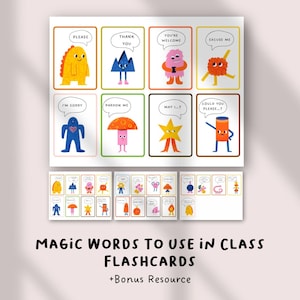 Magic Words Classroom Flashcards | Polite Words for Kids | Manners and ...