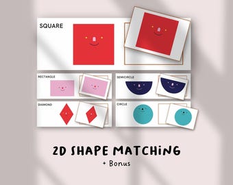 2D Shape Matching Task Box Activity Set- Montessori Printable ...