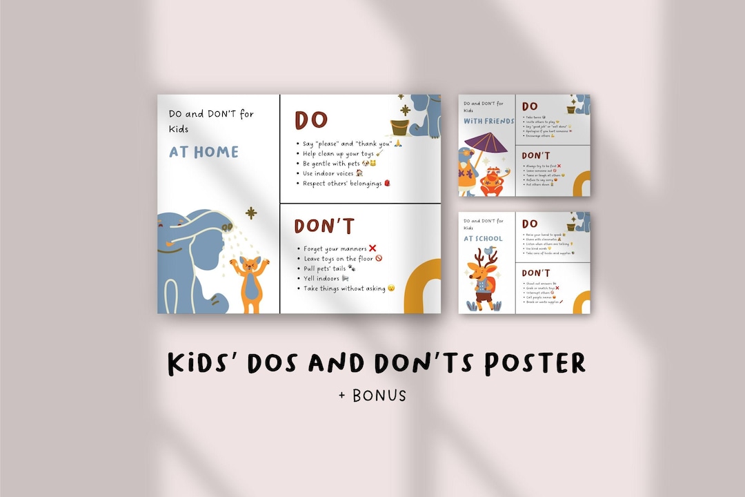 Do and Don’t Poster for Kids | Classroom Rules Printable | Good ...