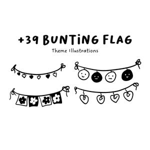 39 Aesthetic Bunting Flag Vector Ai, Svg, Pdf, Png & Jpg Bundle Set ...