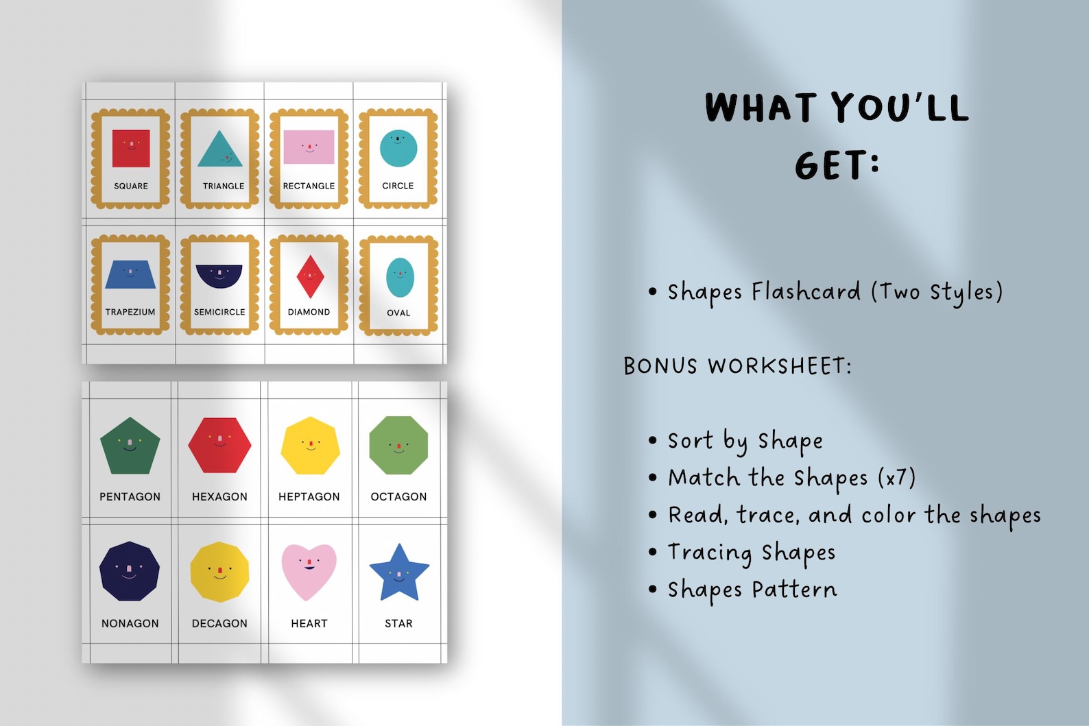 Printable Shape Flashcards | 2D Shape Recognition Cards | Preschool ...