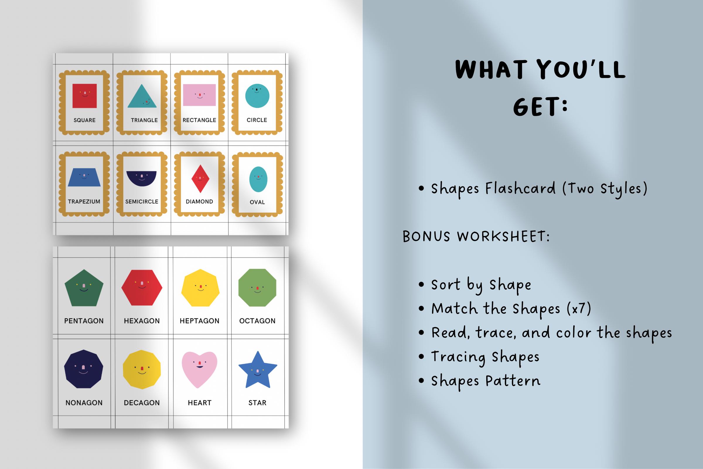 Printable Shape Flashcards | 2D Shape Recognition Cards | Preschool ...