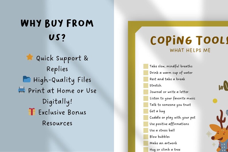 Coping Tools Checklist for Kids | Emotional Regulation Printable | SEL ...