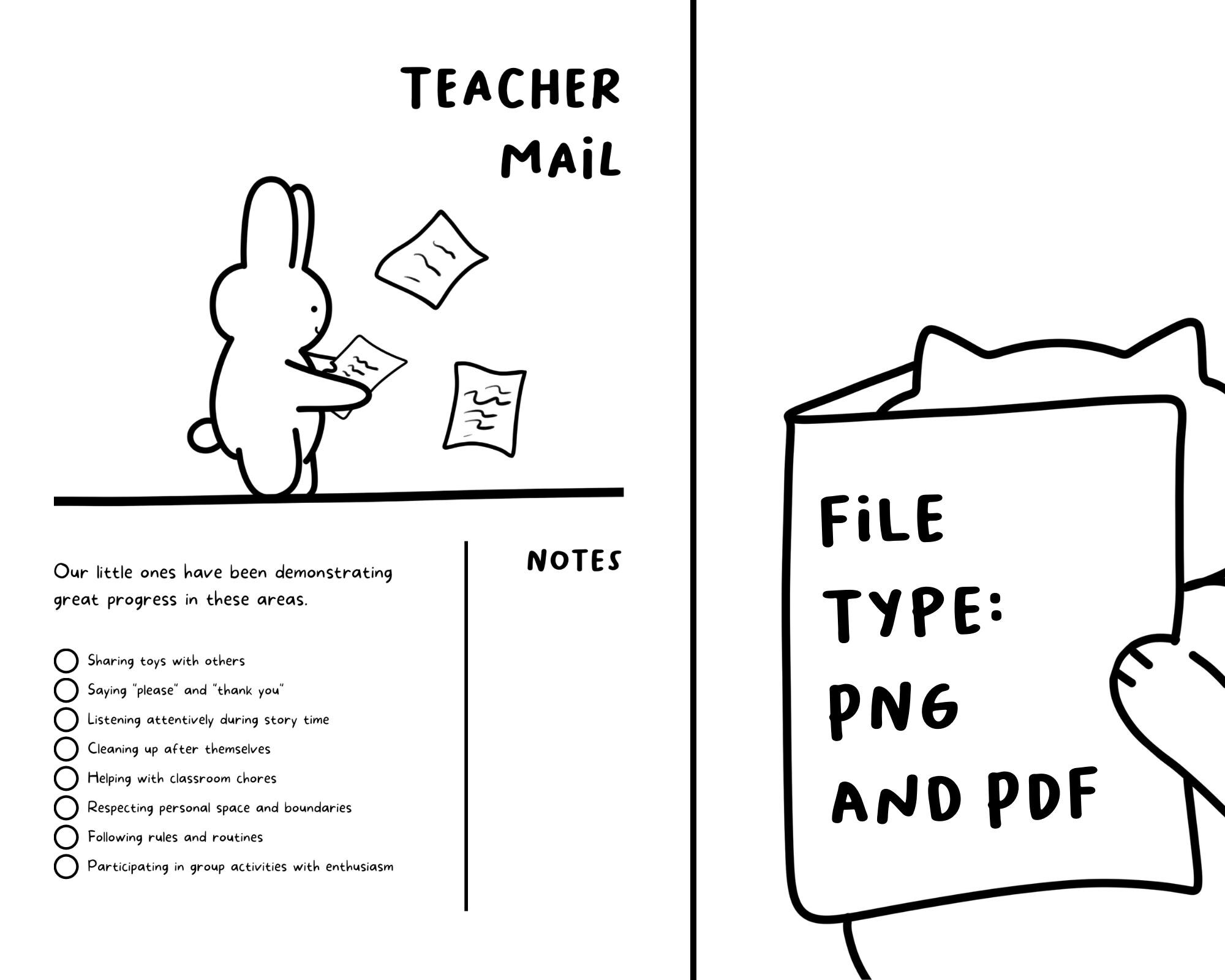 Adorable Teacher Mail for Chilcare - Teacher Brag Note - Printable Note ...