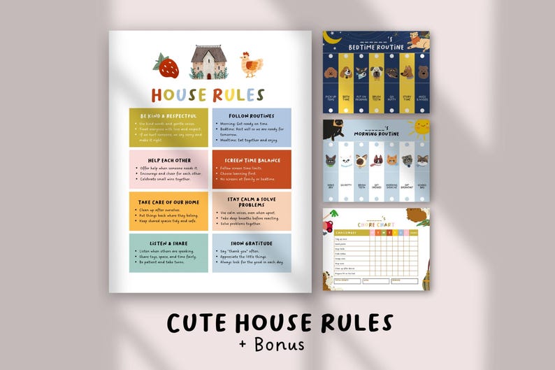Editable Family House Rules Chart | Printable Family Rules & Values ...