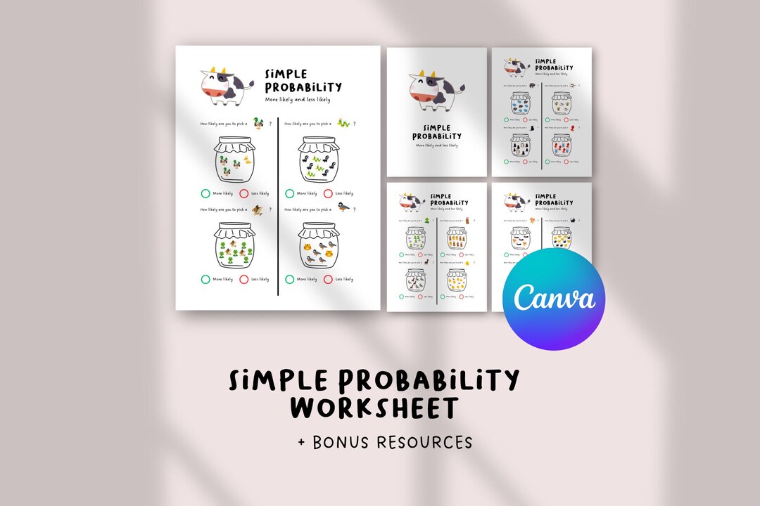 Simple Probability Worksheet | School Math | Math Homework Practice ...
