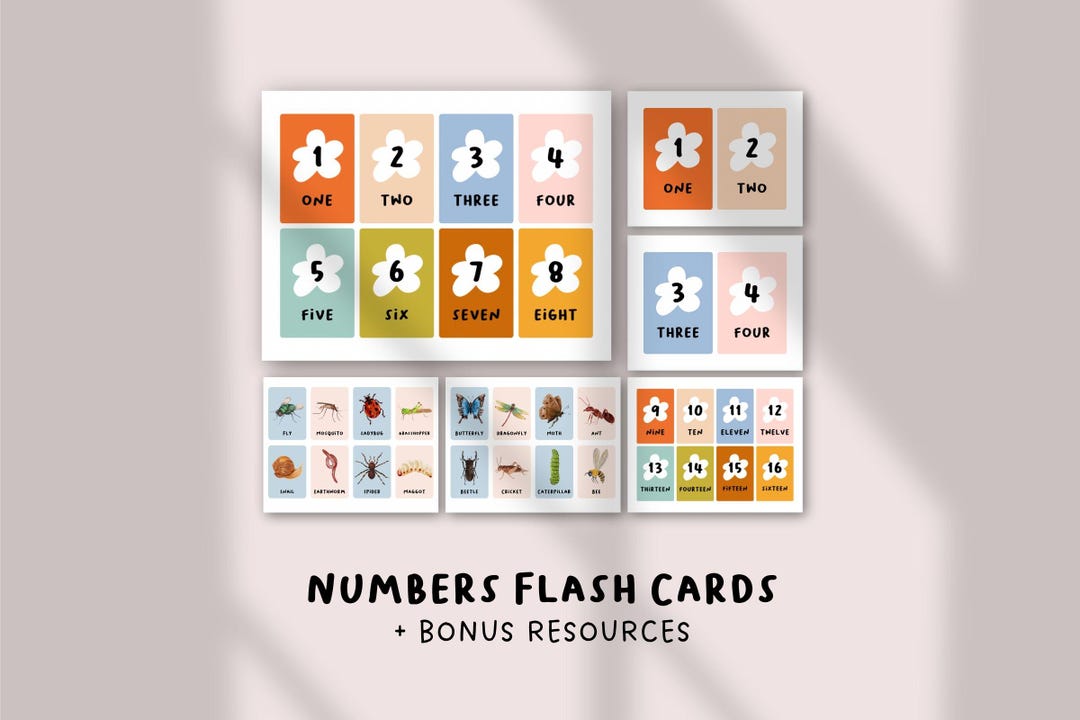 Numbers Flash Cards 1-20 | Preschool & Toddler Counting Clip Cards ...