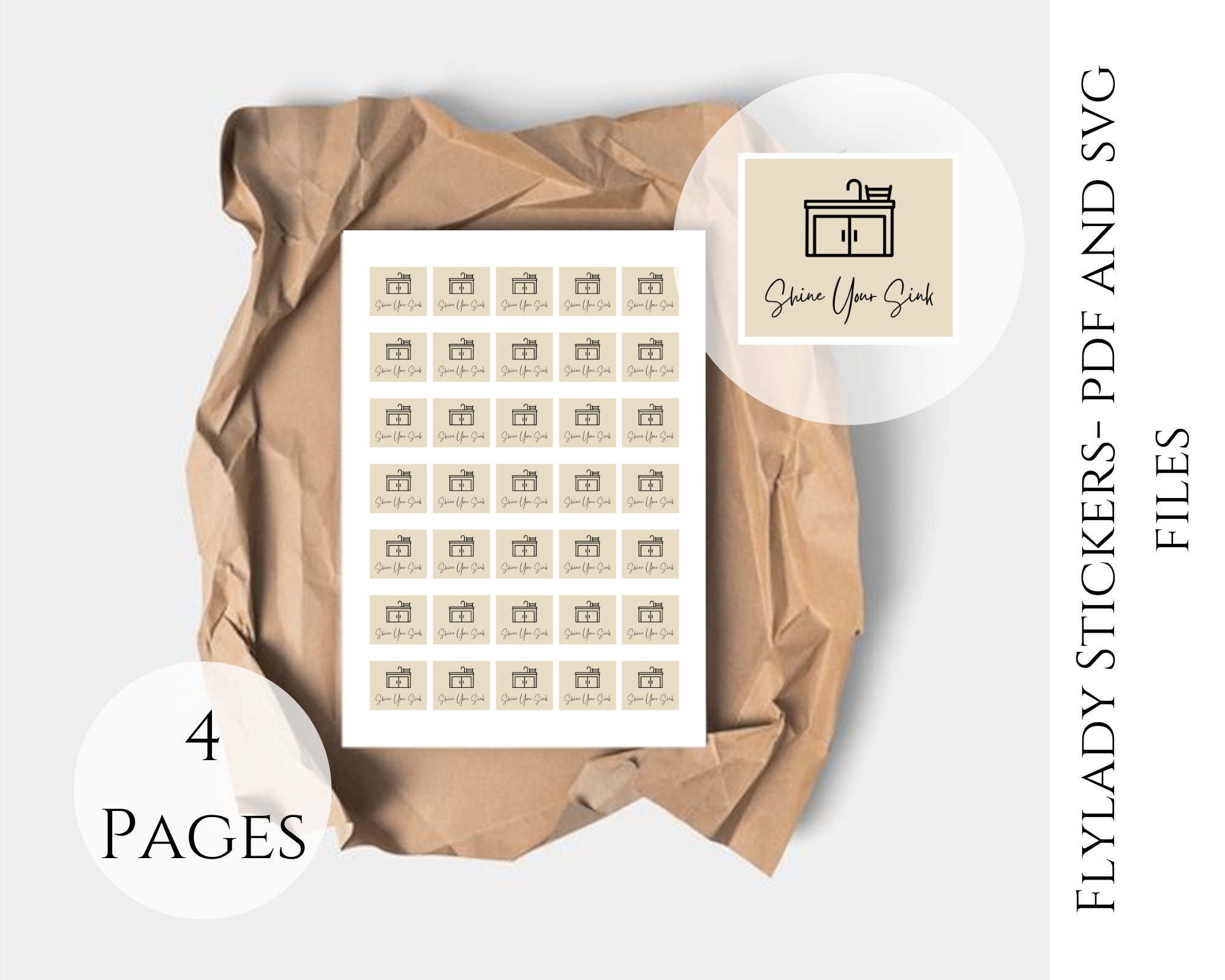 Flylady Stickers : Shine Your Sink and Check Your Calendar - Etsy