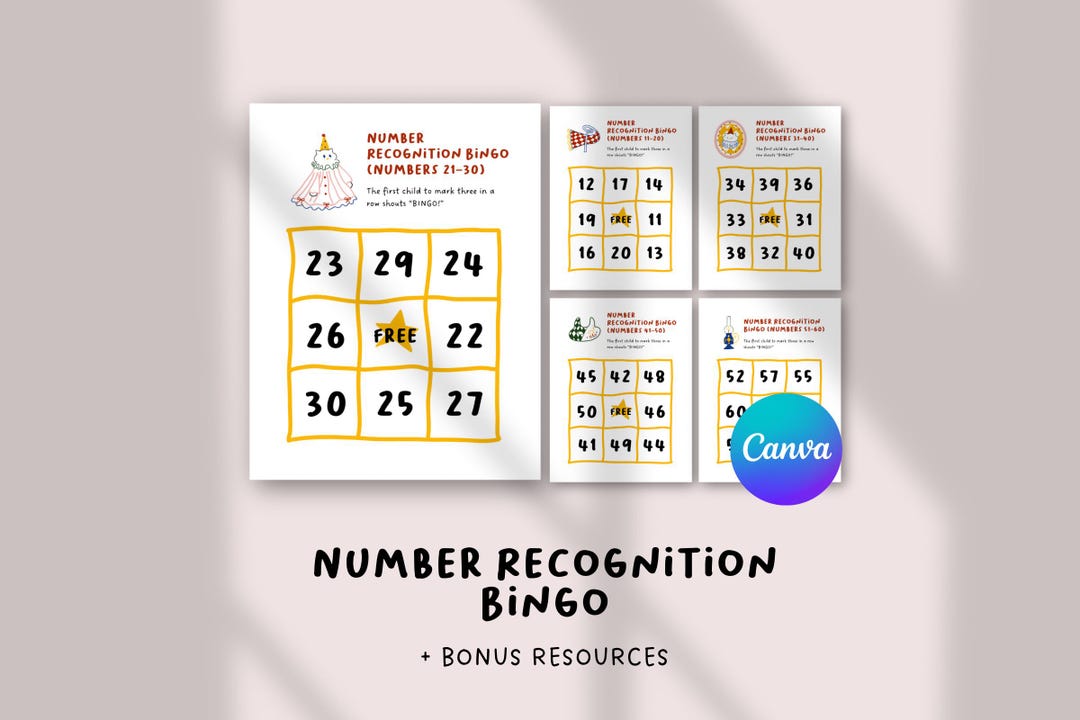 Number Recognition Bingo Game | Preschool & Kindergarten Math Activity ...
