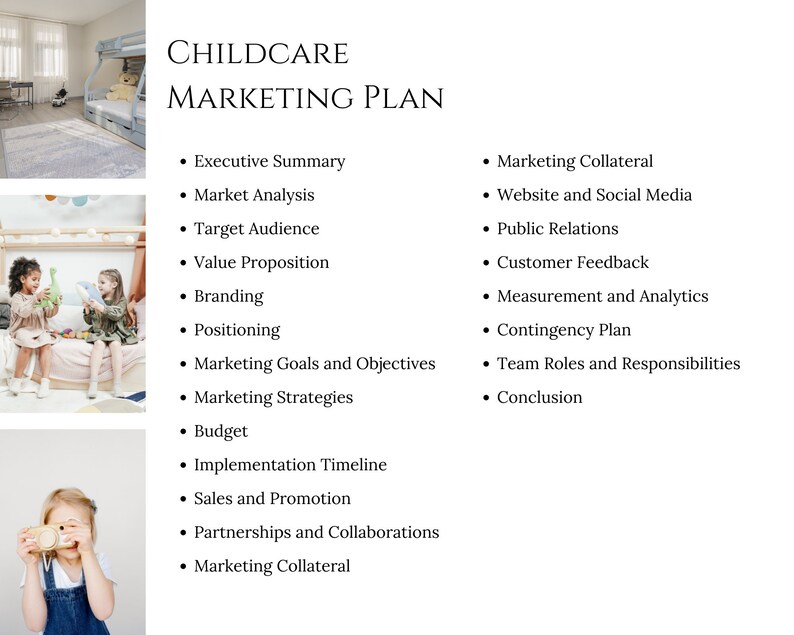 Childcare Marketing Plan Template: Grow Your Business Today - Etsy