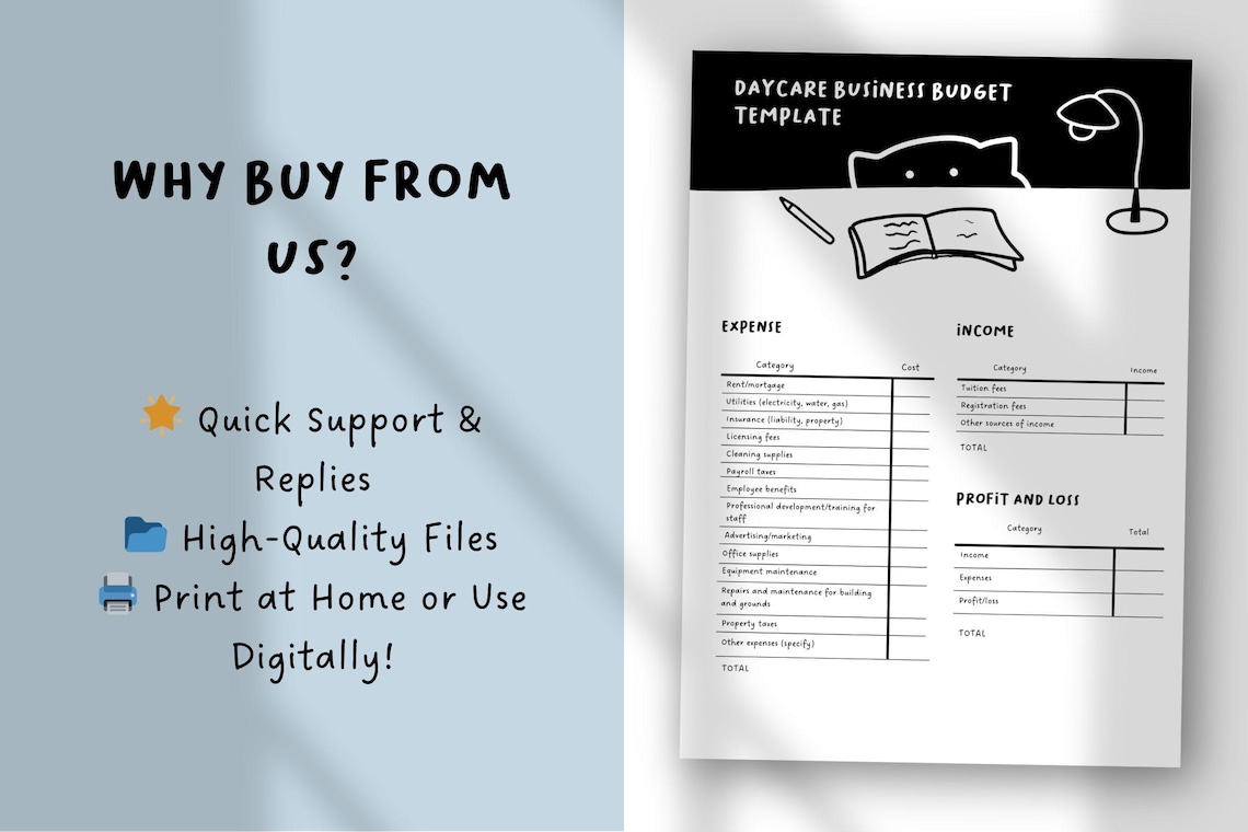 Daycare Business Budget Template | Childcare Expense Tracker ...