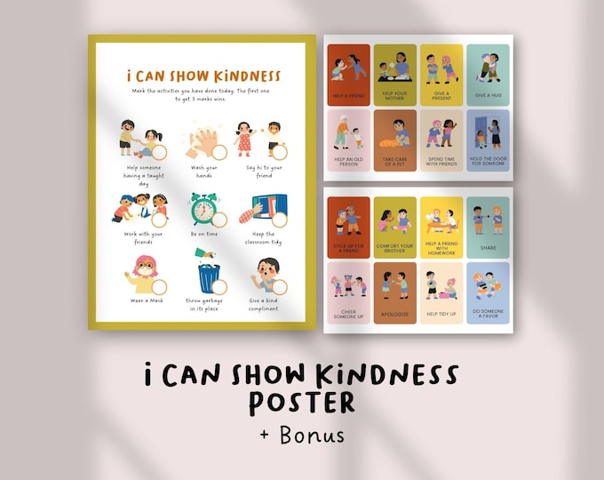 Editable Kindness Chart for Kids, Kindness Rules, Manners Chart ...