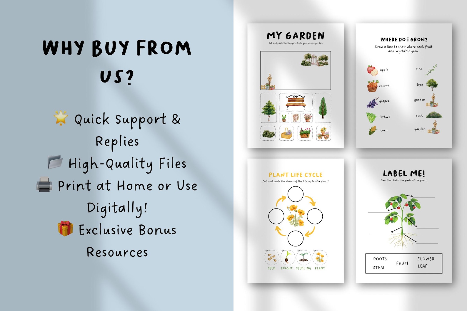 Garden Activity Book for Kids, Printable Gardening Workbook ...