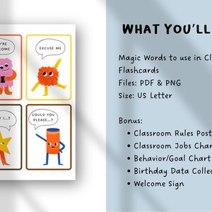Magic Words Classroom Flashcards | Polite Words for Kids | Manners and ...