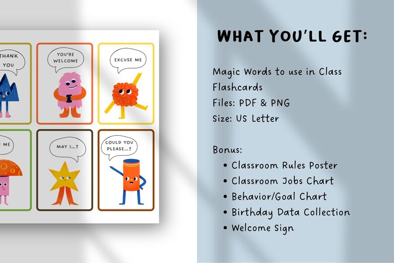 Magic Words Classroom Flashcards | Polite Words for Kids | Manners and ...