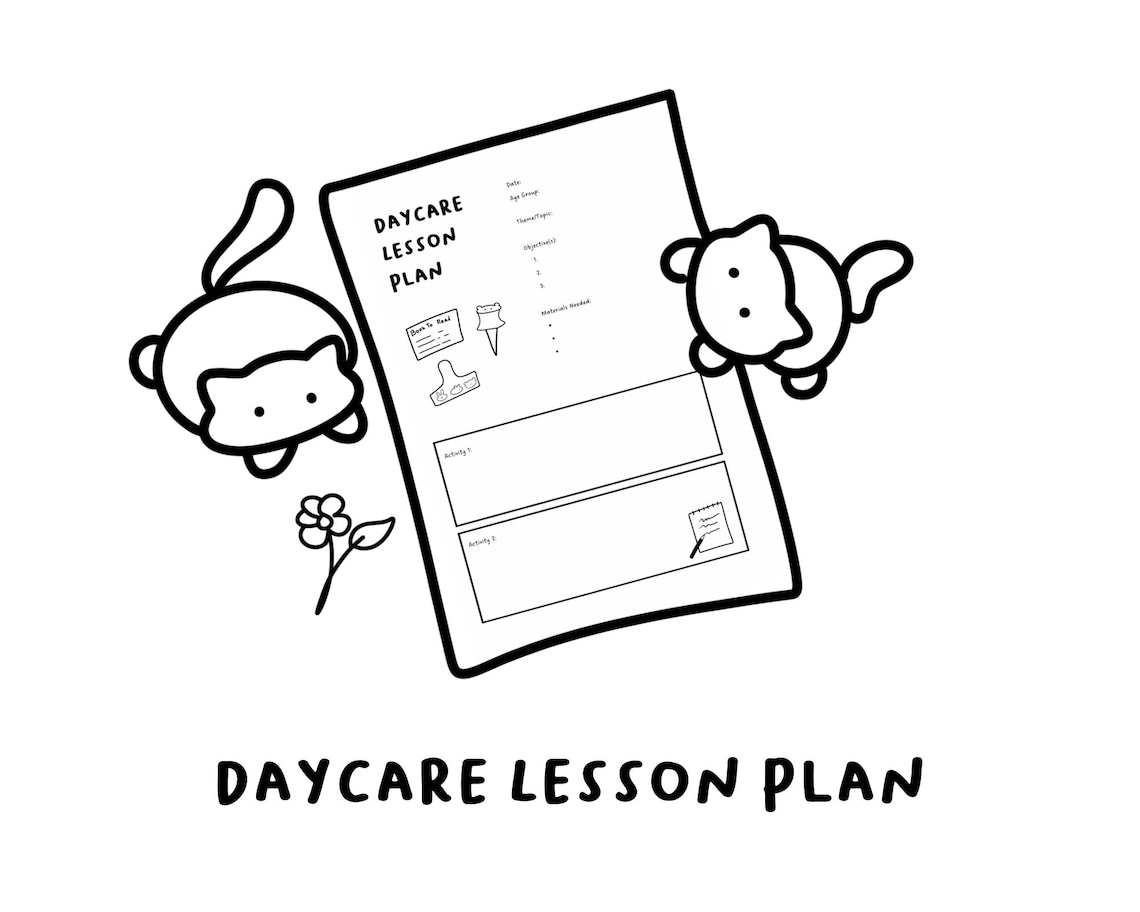 Daycare Lesson Plan Template | Preschool Weekly Planner | Childcare ...