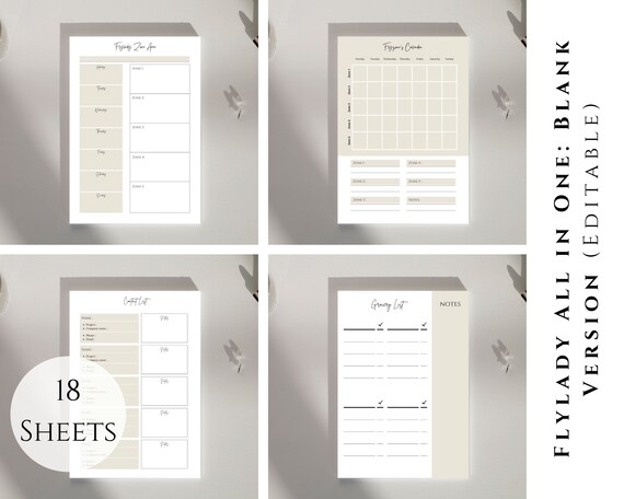 Flylady All in One: Blank Version editable - Etsy