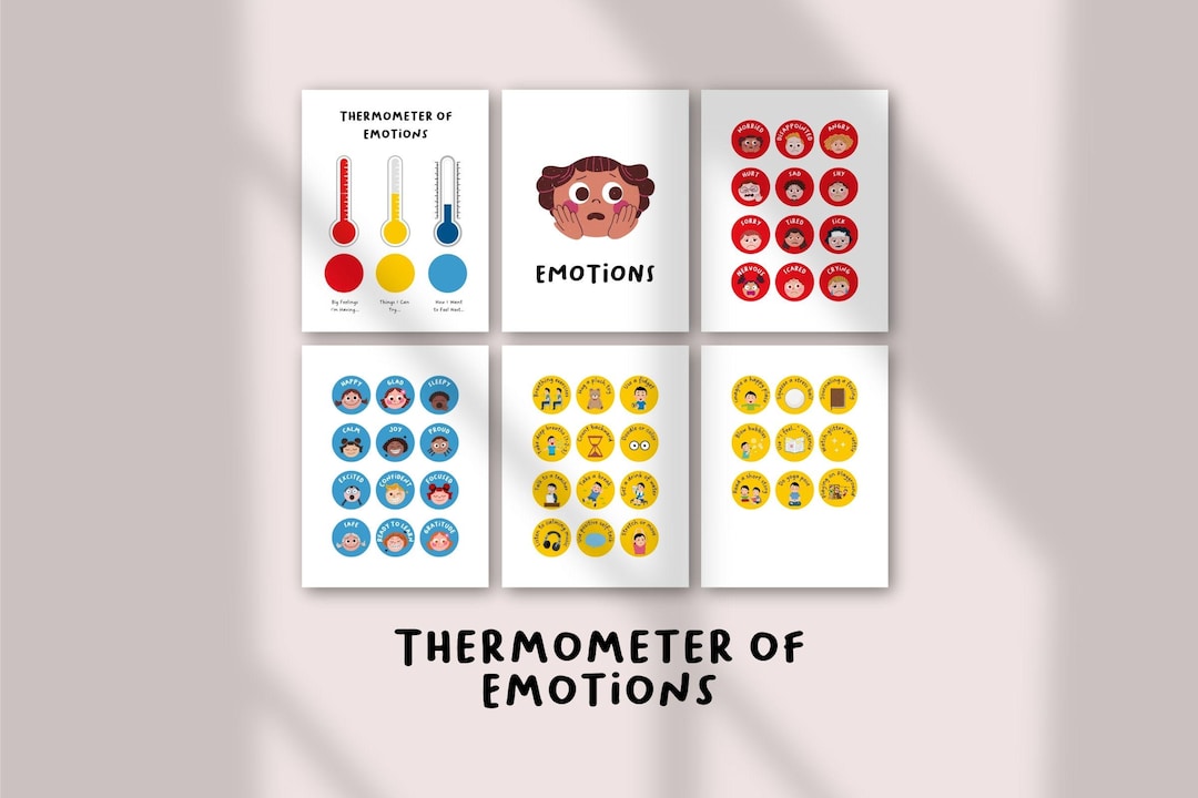 Thermometer of Emotions Printable | Kids Feelings Chart | Emotional ...