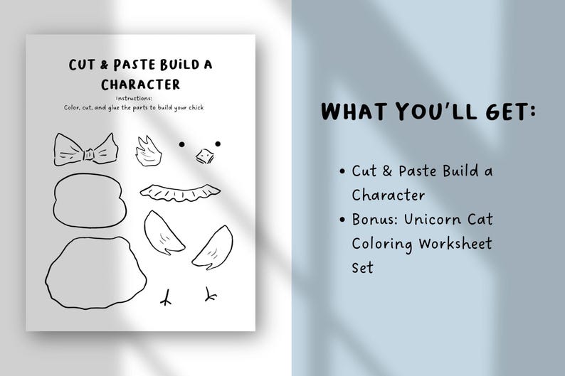 Build a Chick Cut & Paste Craft – Printable Spring Animal Activity for ...