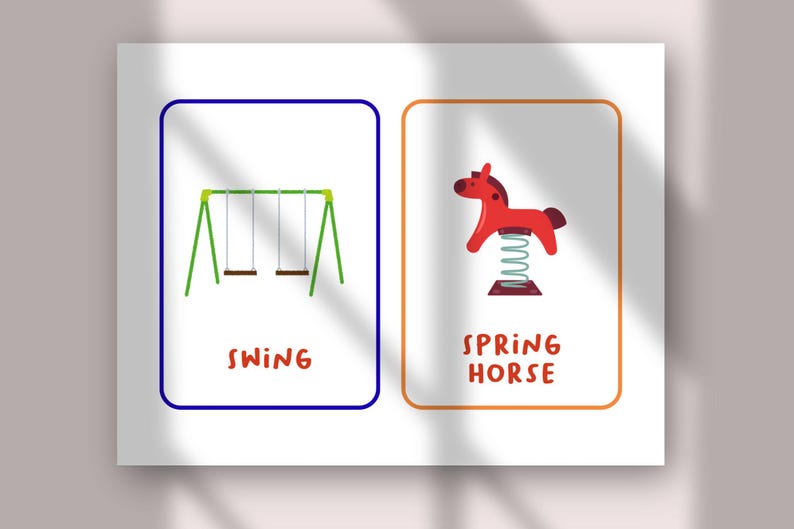 Playground Vocabulary Flashcards | Outdoor Play Activities Words ...