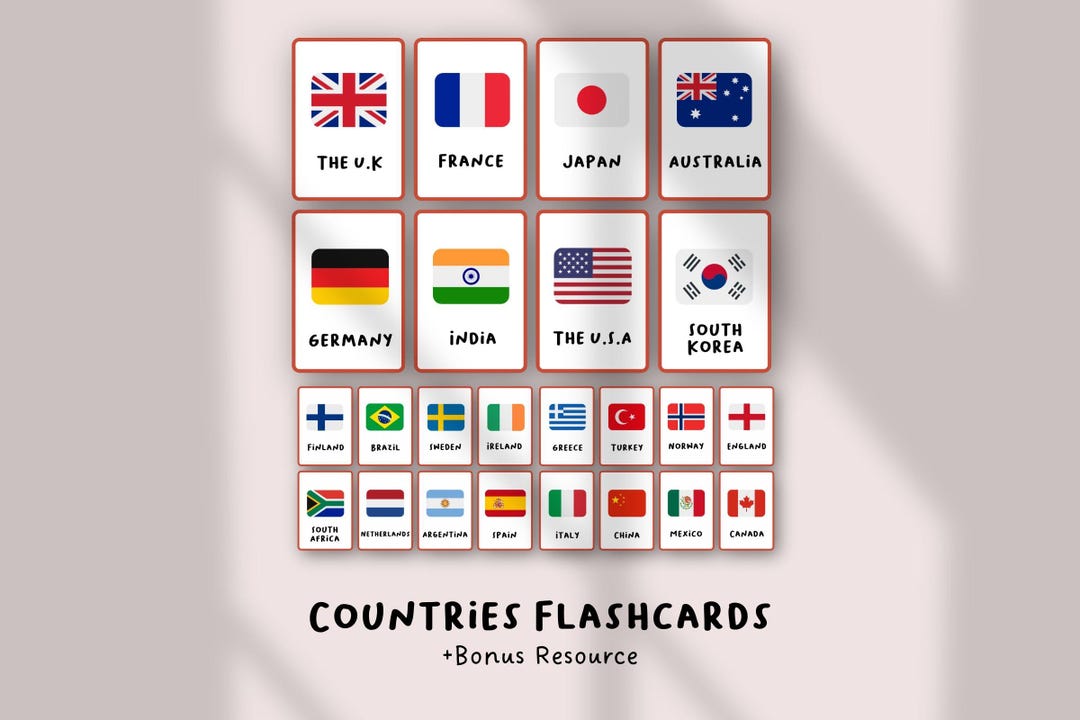 Country Flags Flashcards | World Geography Printable | Countries ...