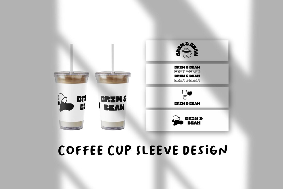 Coffee Cup Sleeve Design | PDF & PNG | Cute and Minimalist Style - Edit ...