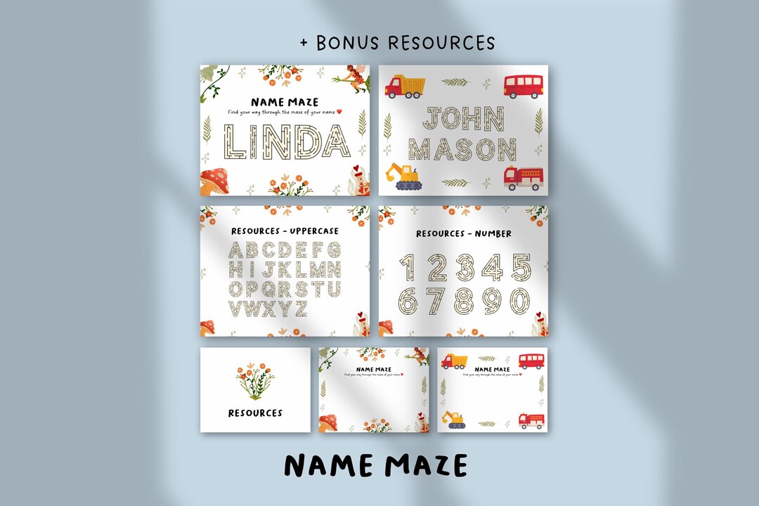 Editable Name Maze Bundle | Fun Letter Maze Worksheets | Preschool ...