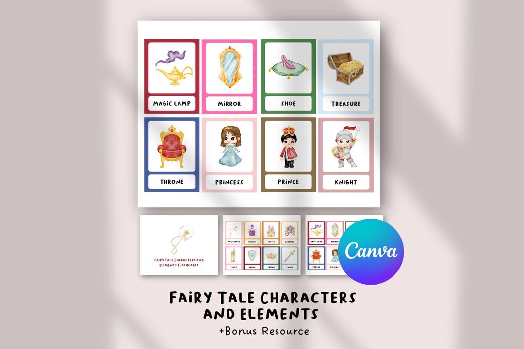 Fairy Tale Characters and Elements Flashcards | Story Writing & Reading ...