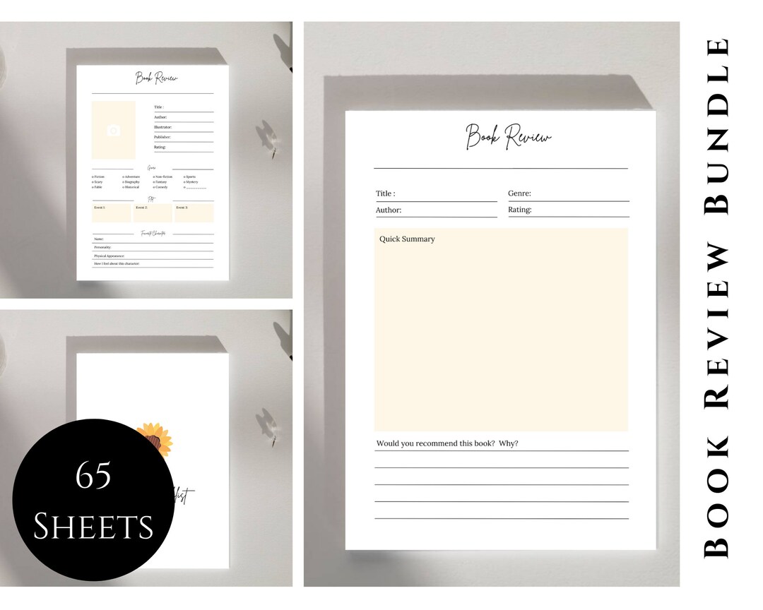 Minimalist Book Review Bundle - Etsy