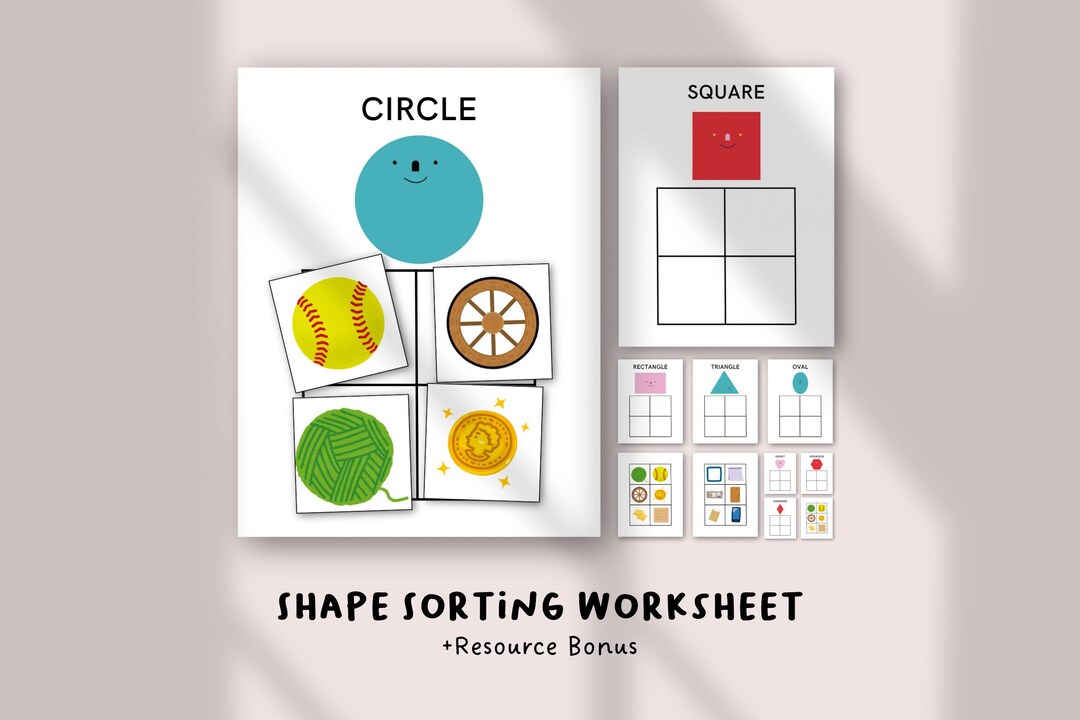 Shape Sorting Worksheet | 2D Shape Recognition Activity for Preschool ...