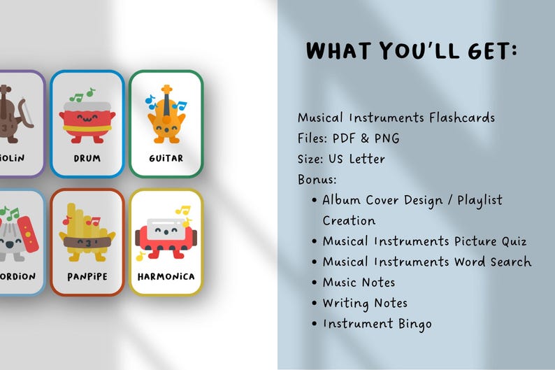 Musical Instruments Flashcards | Printable Music Vocabulary Cards for ...