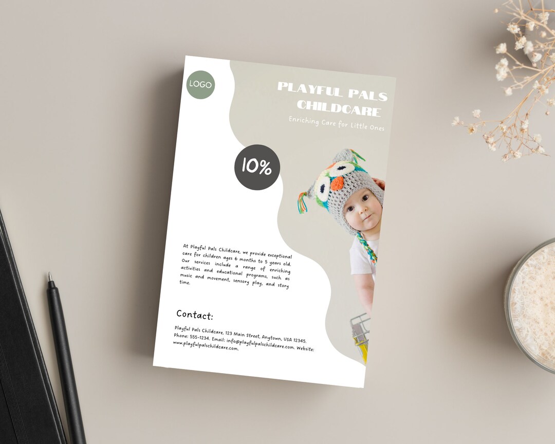 Minimalist Child Care Flyer Template Promote Your Child Care - Etsy