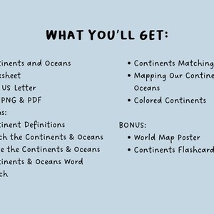 Continents and Oceans Worksheet Printable | World Geography Activity ...