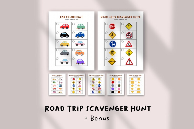 Road Trip Scavenger Hunt for Kids | Printable Car Ride Game | Travel ...