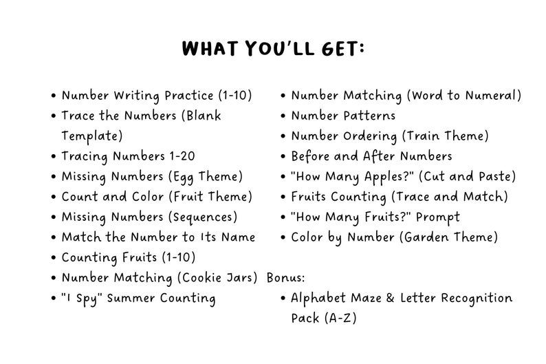 Printable Number Worksheet Bundle – Tracing, Counting & Recognition ...