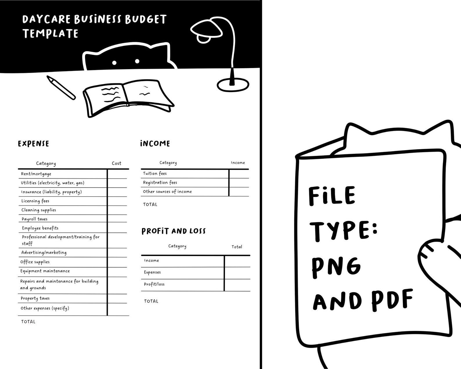 Daycare Business Budget Template | Childcare Expense Tracker ...