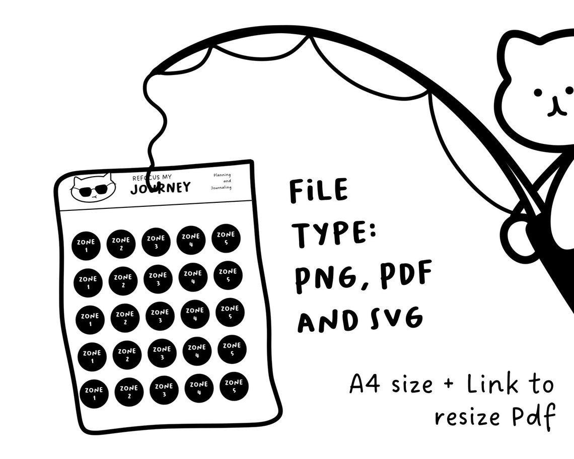 Minimalist Flylady Zone Stickers - Printable PDF, SVG, PNG - Etsy