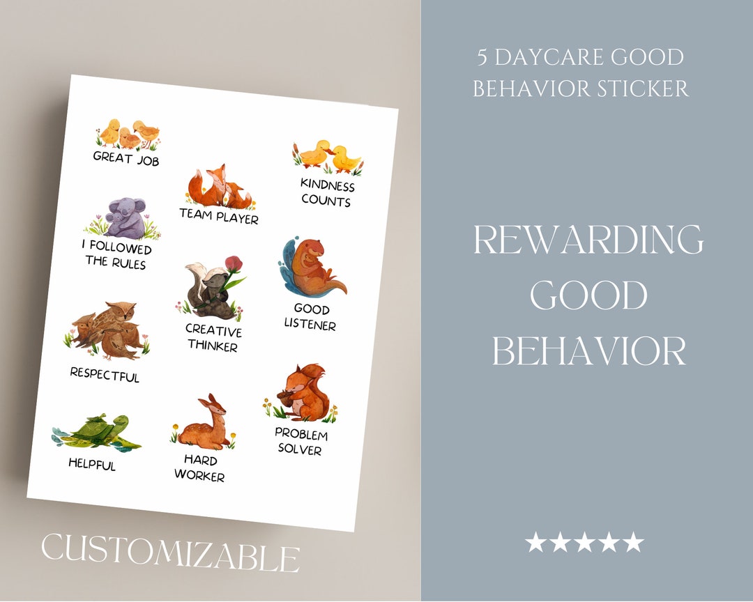 Daycare Rewards Program: Good Behavior Stickers for Children Behavior ...