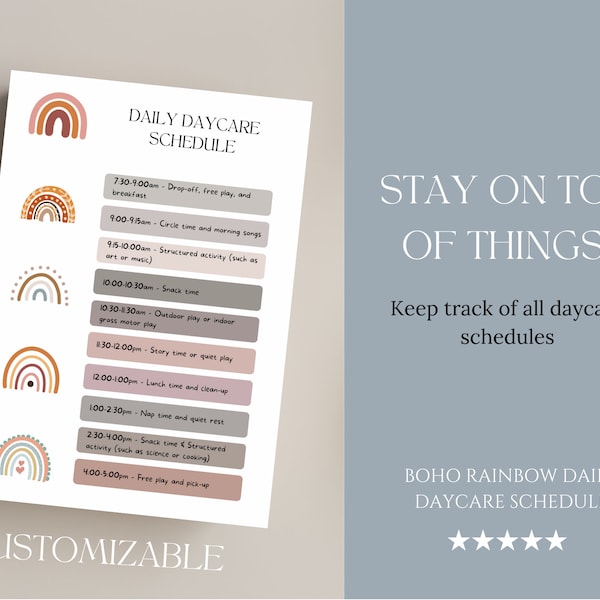 Preschool Schedule Template - Etsy