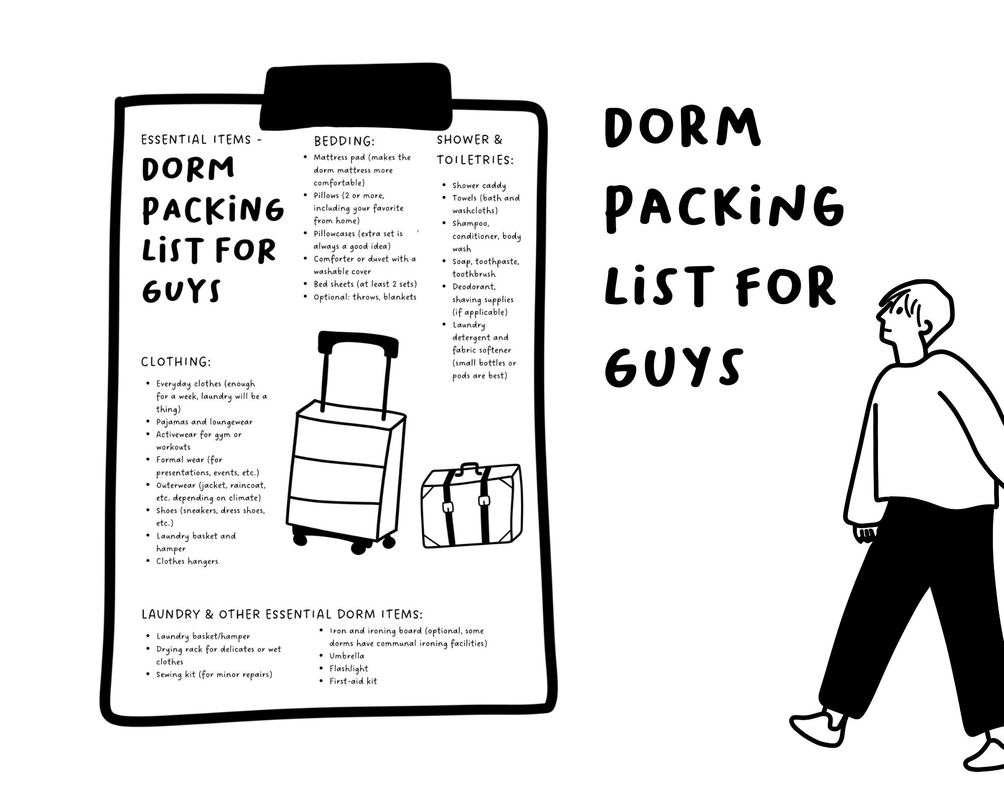 PDF Dorm Packing List for Guys College Essentials Guide Efficient ...