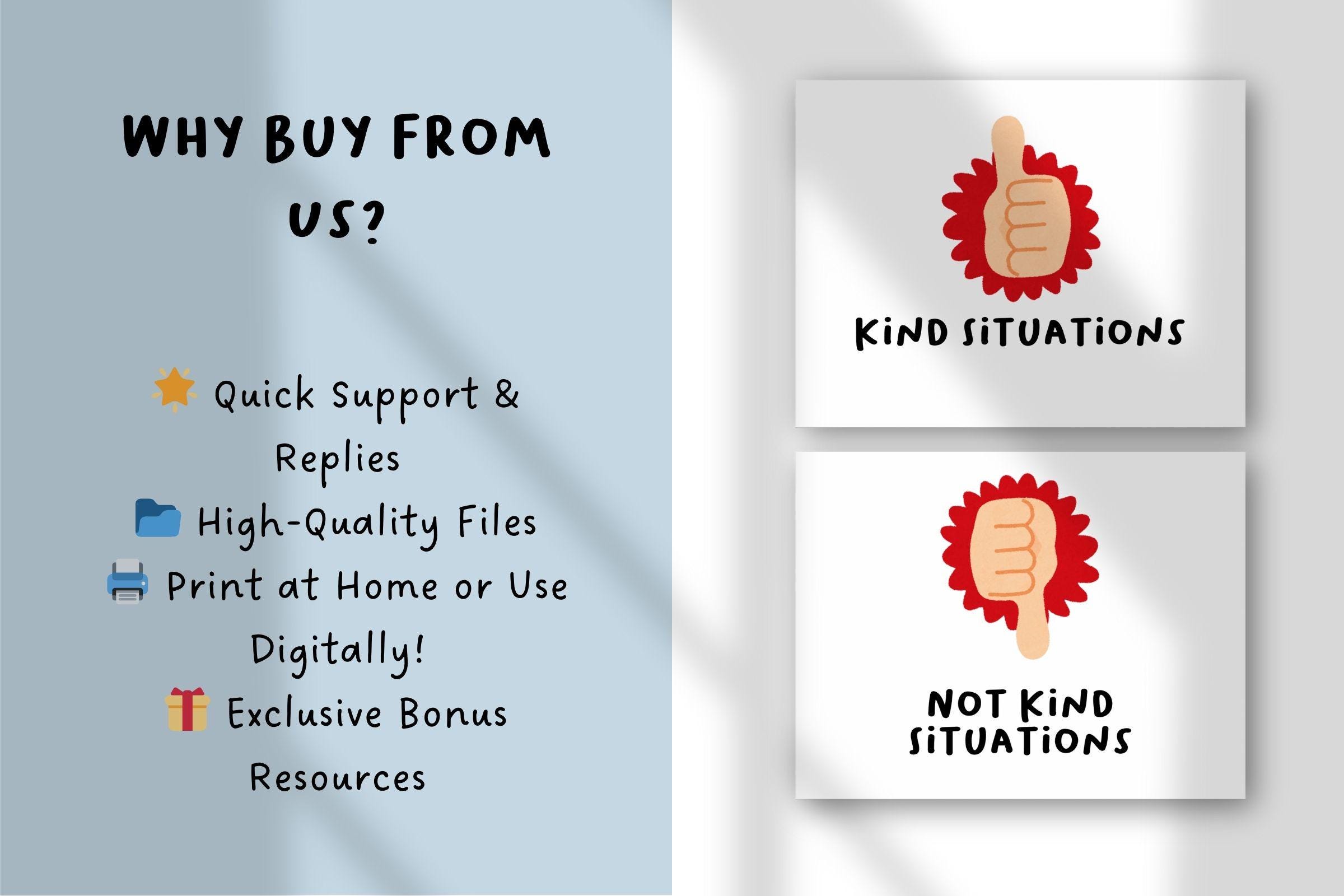Kind or Not Kind Sorting Activity | Kids Behavior Printable | Social ...