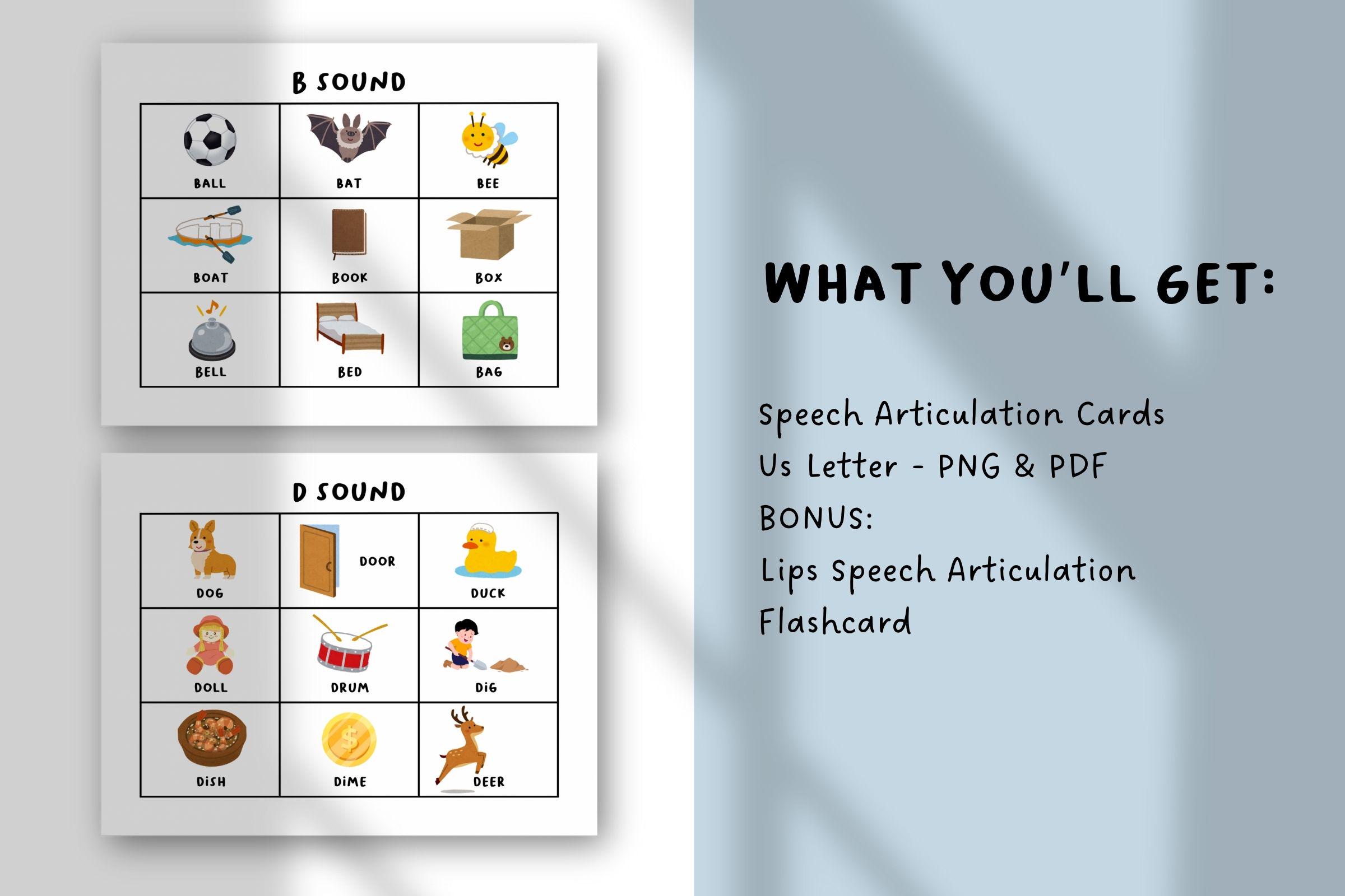 250+ Speech Articulation Flash Cards for Kids | Printable Speech ...