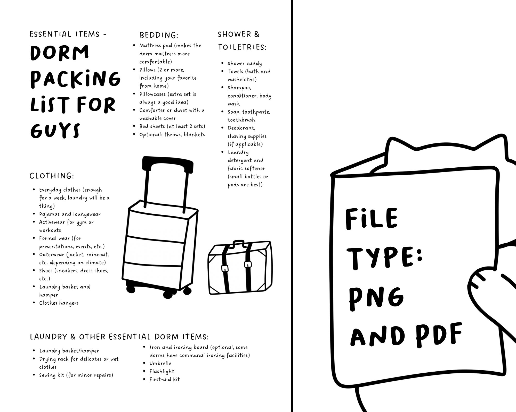 PDF Dorm Packing List for Guys College Essentials Guide Efficient ...