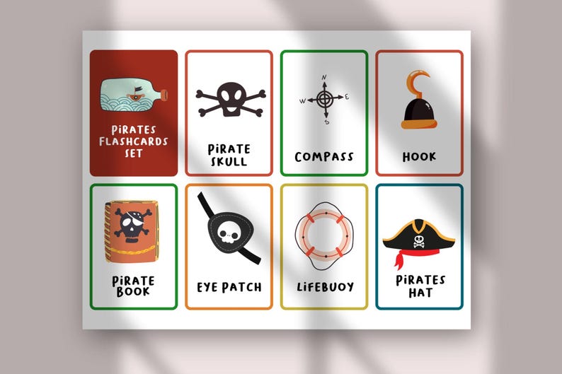 Pirates Flashcards Set | Pirate Vocabulary for Kids | Pirate Theme ...