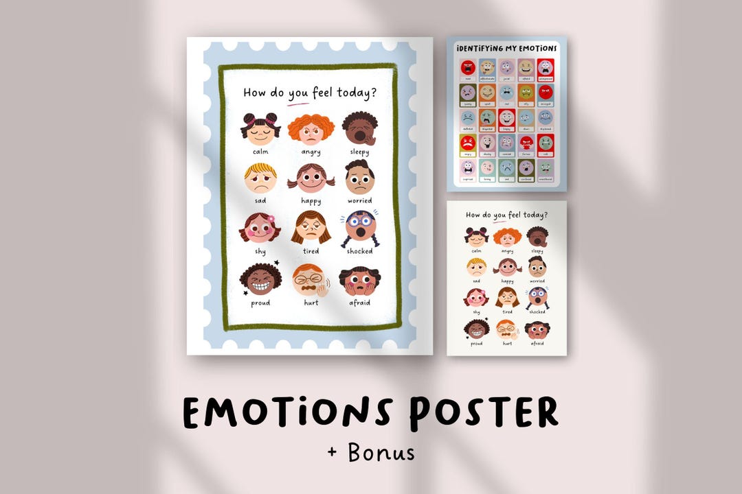 Emotions Poster for Kids | Feelings Chart Printable | Social Emotional ...