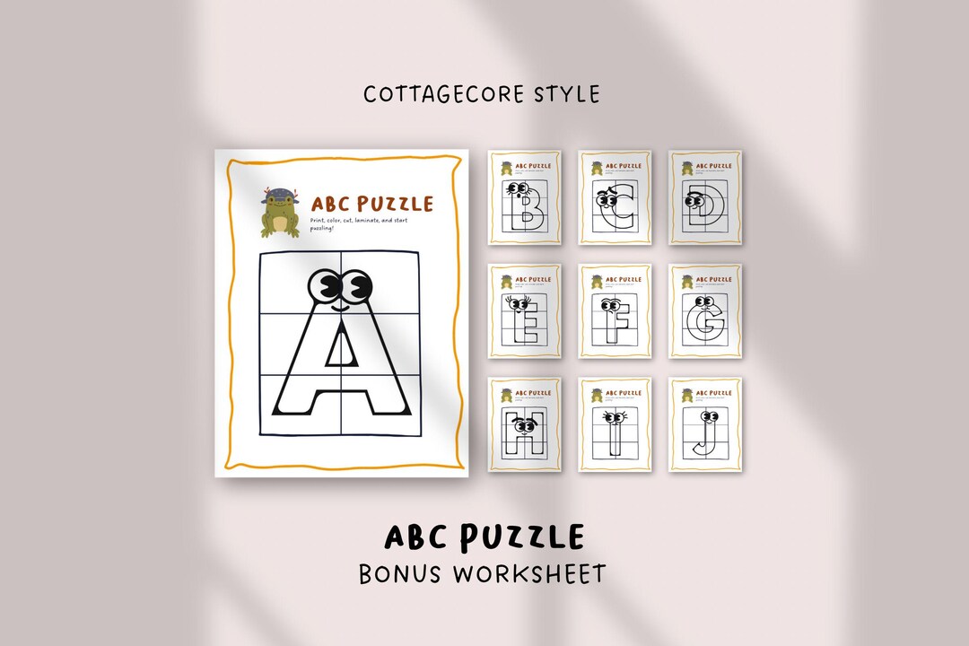 ABC Puzzle Printable | Alphabet Learning Game for Toddlers, Preschool ...