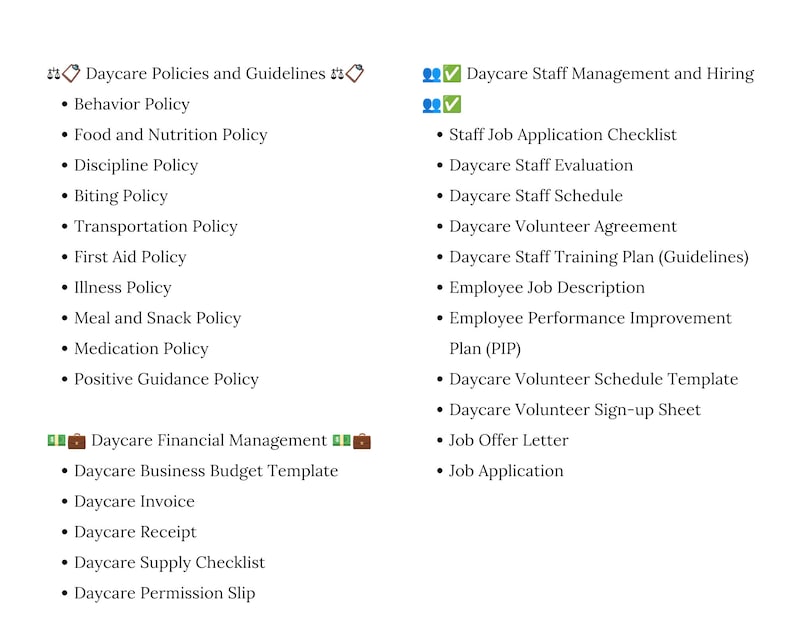 Daycare Exclusive Bundle | +71 FILES | Daycare Starter Kit | Daycare ...