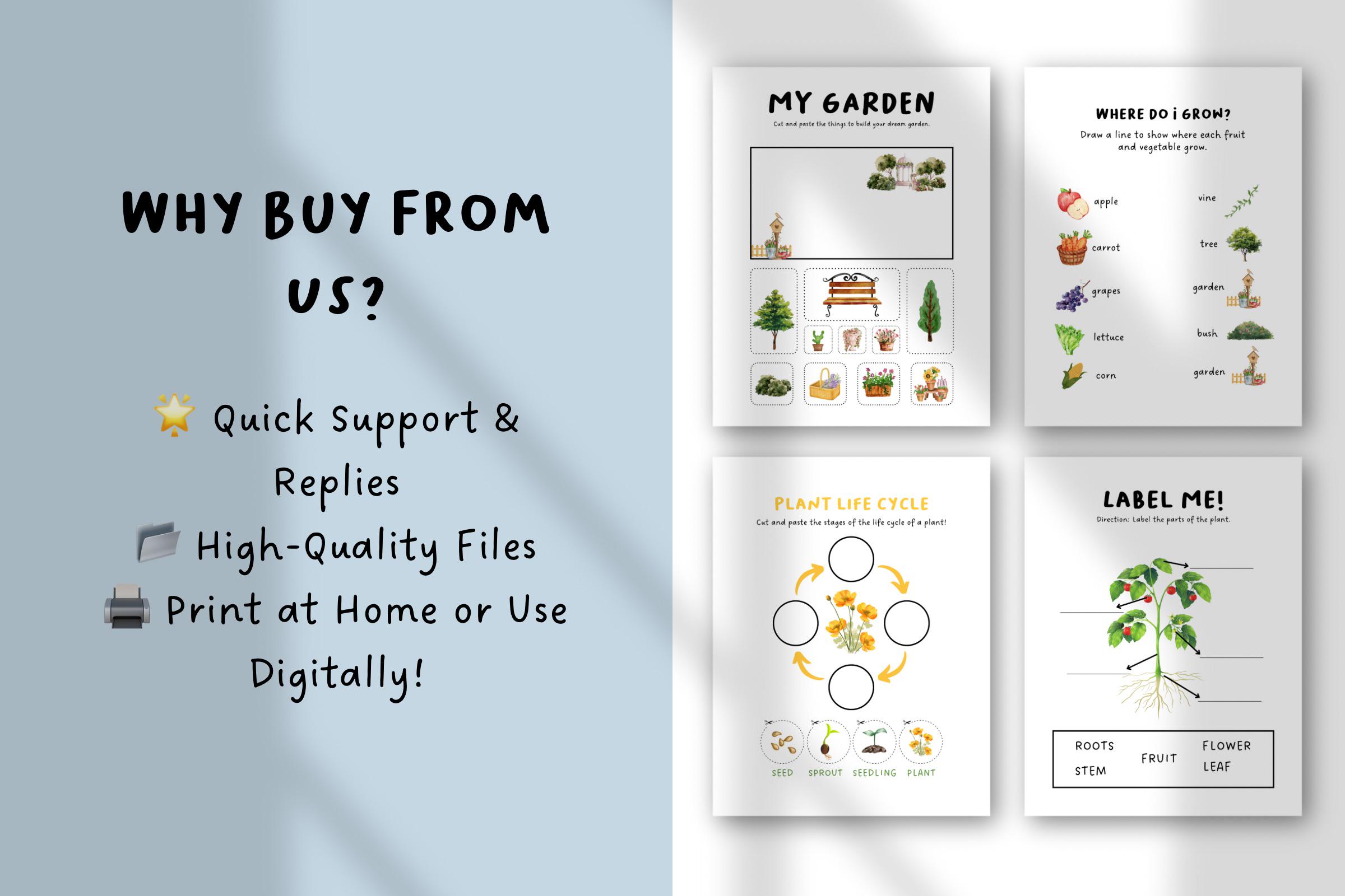 Garden Activity Book for Kids, Printable Gardening Workbook ...