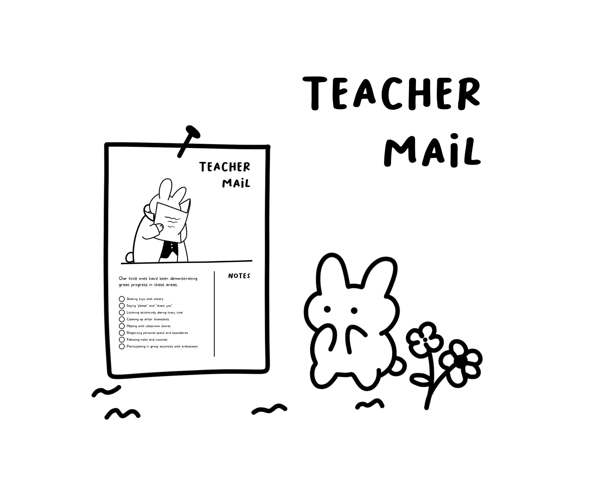 Adorable Teacher Mail for Chilcare - Teacher Brag Note - Printable Note ...