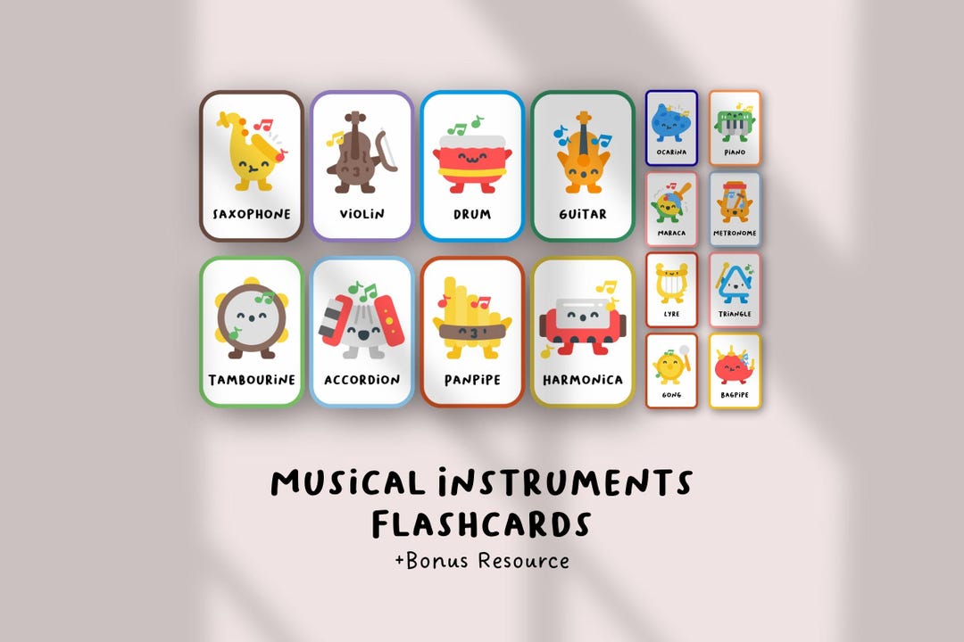 Musical Instruments Flashcards | Printable Music Vocabulary Cards for ...